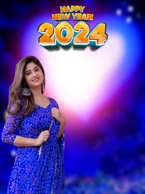 🔥2024 Happy New Year Wallpaper With Girl For Photoshop Editing ...