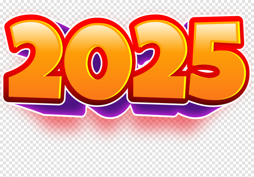 🔥2025 3D Cartoon Font PNG For New Year Edit | PngBackground