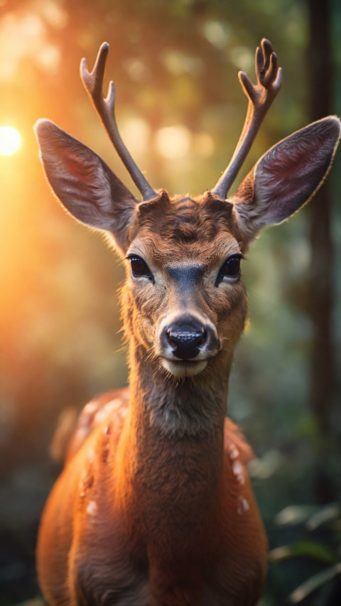 🔥A closeup deer beautiful sunset time in Forest Wallpaper HD ...
