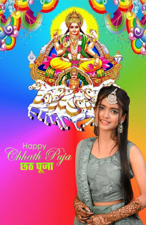 🔥Chhath Mata Background Images With Girl Chhath Puja Images | PngBackground