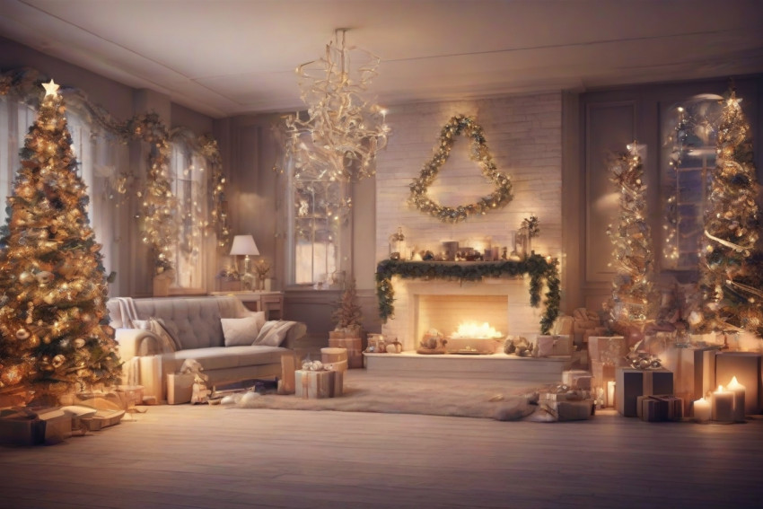 🔥Christmas Decoration indoor in Home Wallpapers For Desktop | PngBackground