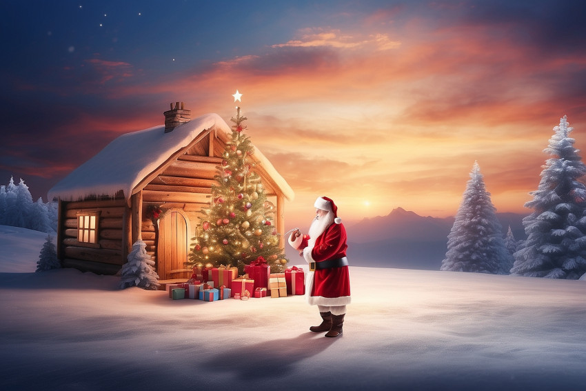 🔥Christmas Santa Claus Full Body Image For Desktop CB Sunset Wallpaper ...