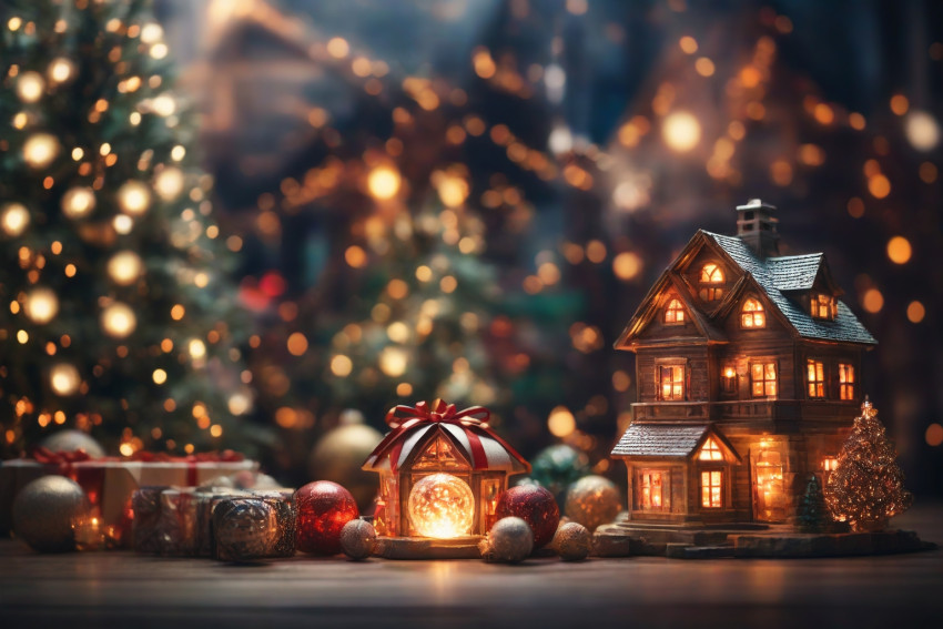🔥Christmas Tree Light Ball And Gift Images For Desktop Wallpaper Dp ...