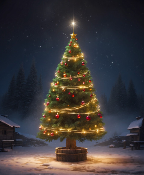 🔥Christmas Winter Tree Picture HD For Editing Wallpaper Image ...