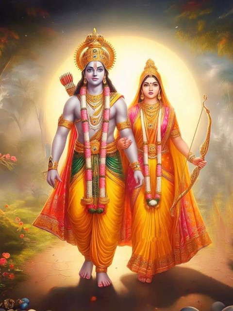 🔥Download AI Created Shree Ram and Mata Sita Image Background | PngBackground