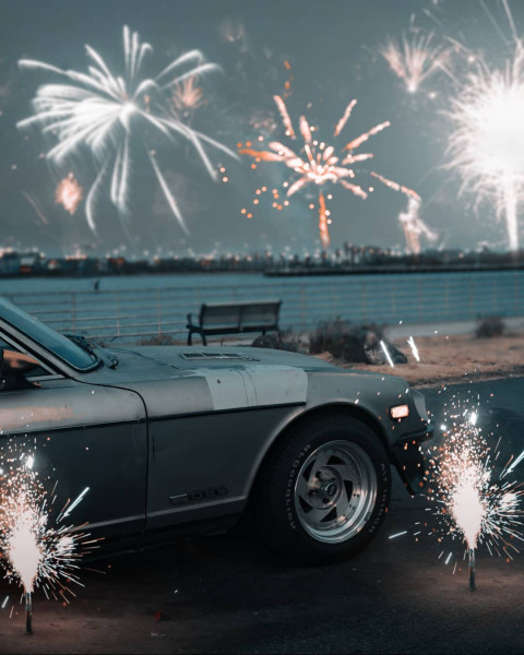 🔥Firework With Car Diwali Background For Photoshop PicsArt | PngBackground
