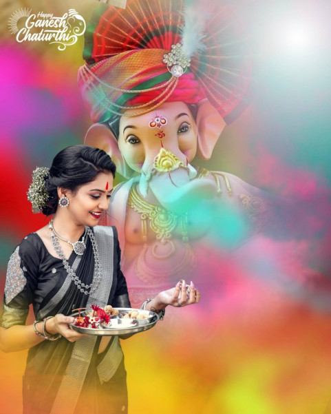 🔥God Ganesh Photo Editing Background High Resolution With Girl ...