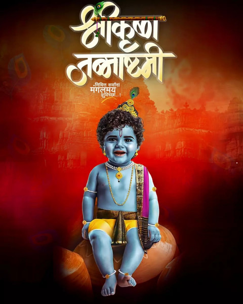 🔥Krishna Janamasthami Banner Editing Background HD | PngBackground