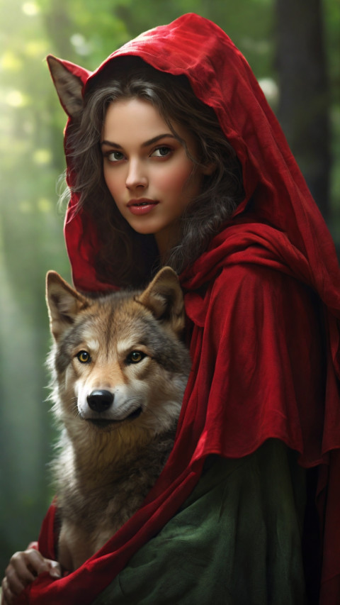🔥Little Red Riding Hood in her iconic red Wallpaper Images | PngBackground