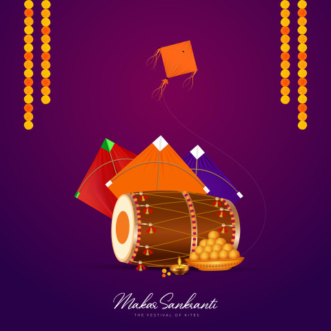🔥Makar Sankranti Creative Poster Background For Editing | PngBackground