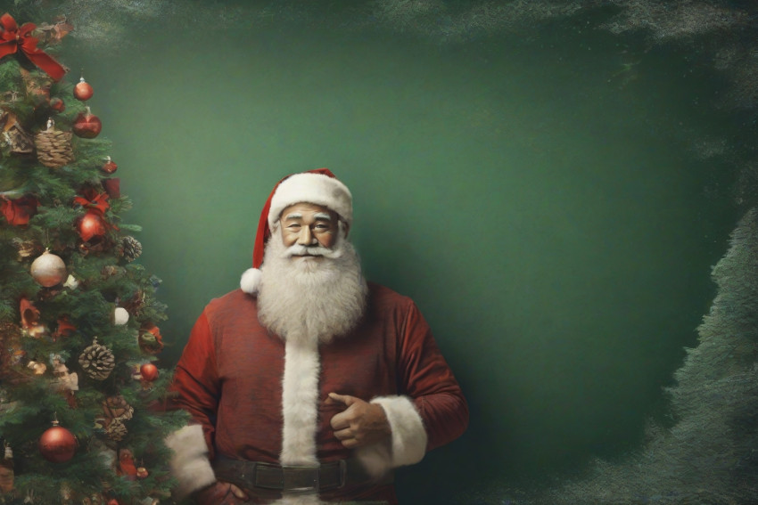🔥Merry Christmas Background With Snowfall Santa Claus Face Image ...