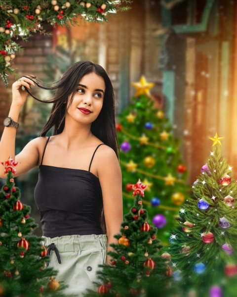 🔥Merry Christmas CB Photo Editing Girl Background Free | PngBackground