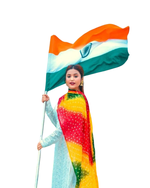 🔥New Girl Png With Jhanda HD Clpart transparent Image | PngBackground