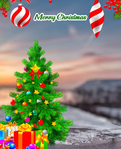 🔥Picsart Green Christmas Tree Background Free New Picsart Images ...