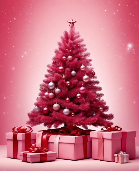 🔥Pink Christmas Tree Background HD For Editing Wallpapers Free ...