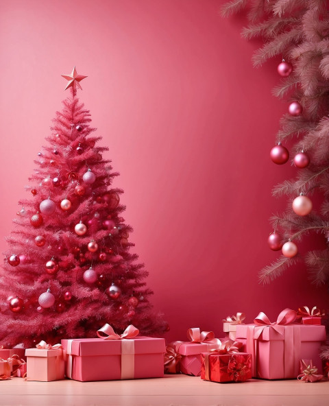 🔥Pink Christmas Tree Background HD For Editing Wallpapers Free Status ...