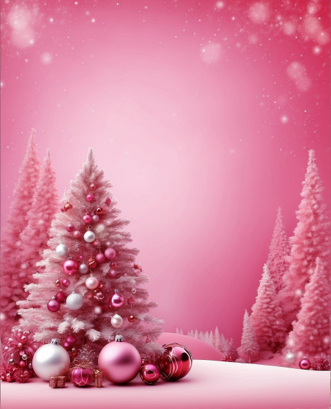 🔥Pink Christmas Tree Background HD For Editing Wallpapers Free Stock ...