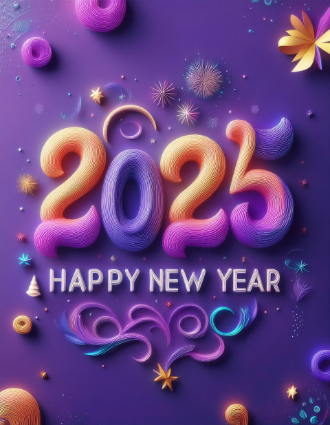 🔥Purple 2025 New Year Edit Celebration Wishes Card Image | PngBackground
