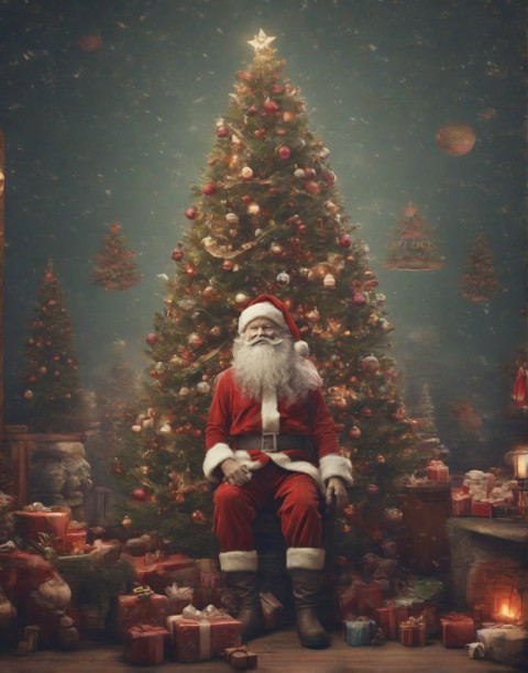 🔥Santa Claus Background With Merry Christmas Tree Editing Images ...