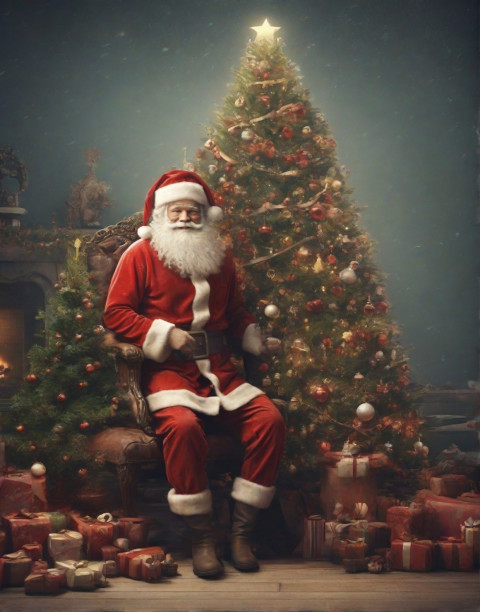 🔥Santa Claus Full Body Wallpapers With Christmas Tree Full HD Download ...