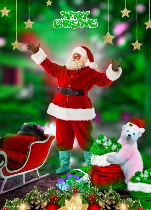 🔥Santa Merry Christmas Photo Editing Background | PngBackground