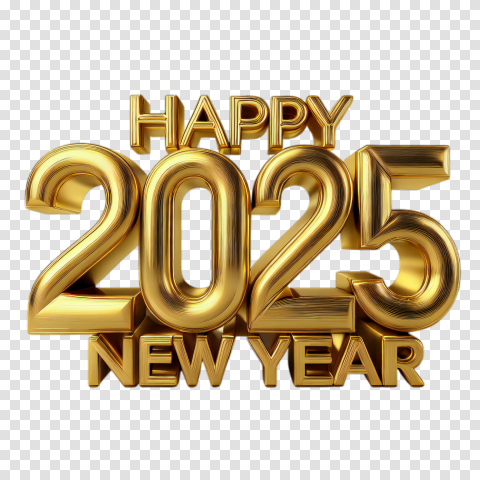 🔥Shiny 2025 New Year Gold 3d Numbers Png Transparent | PngBackground