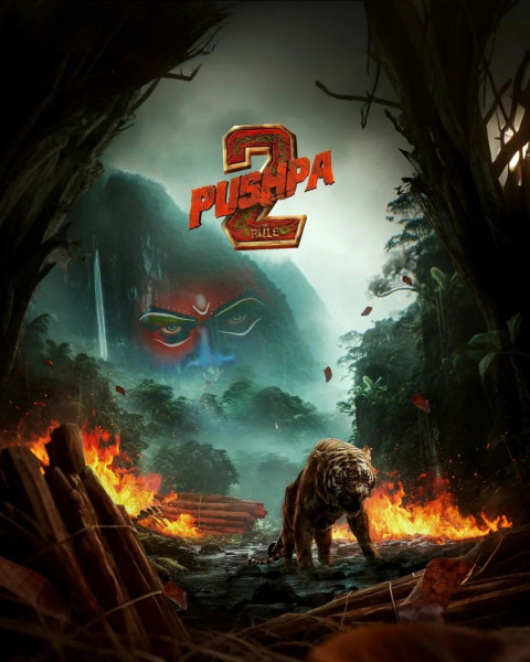 🔥South Movie Pushpa 2 Action Poster Background For Design | PngBackground