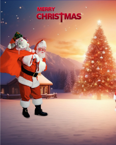 🔥Free Christmas Editing Background With Santa Claus Tree Images ...